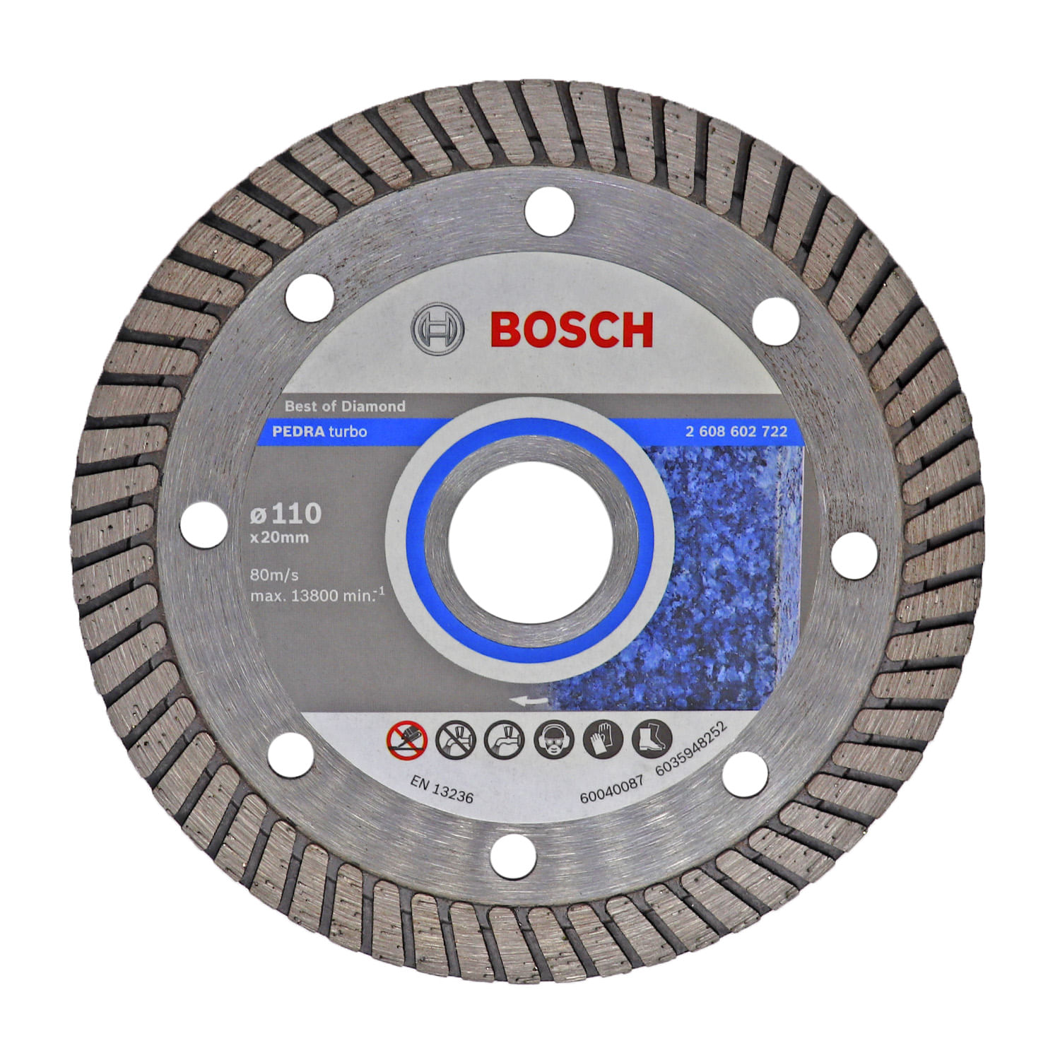 DISCO DIAMANTADO 110 X 20MM - TURBO BEST P/PEDRA