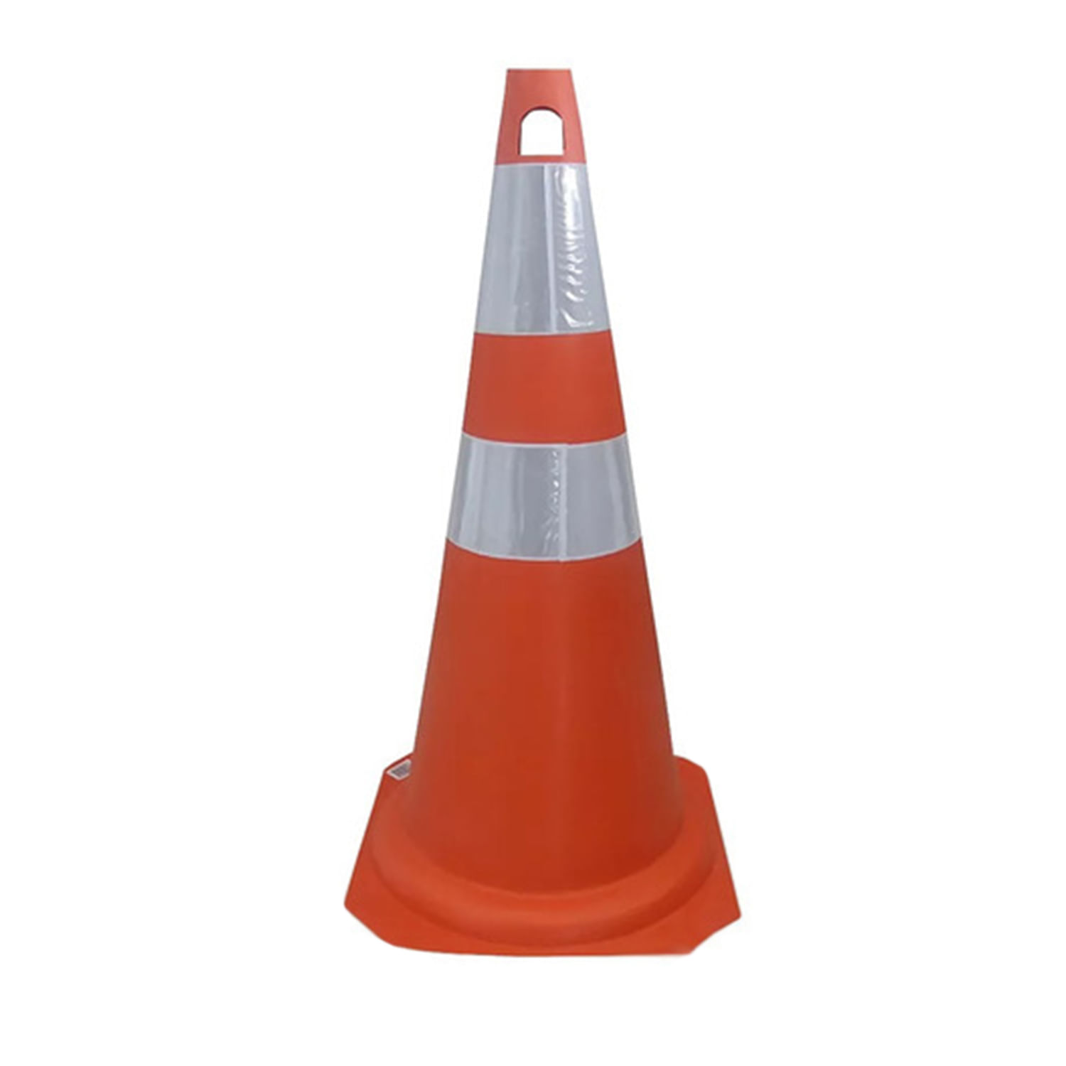CONE PLASTICO REFLETIVO 75X40X40 LARANJA / BRANCO