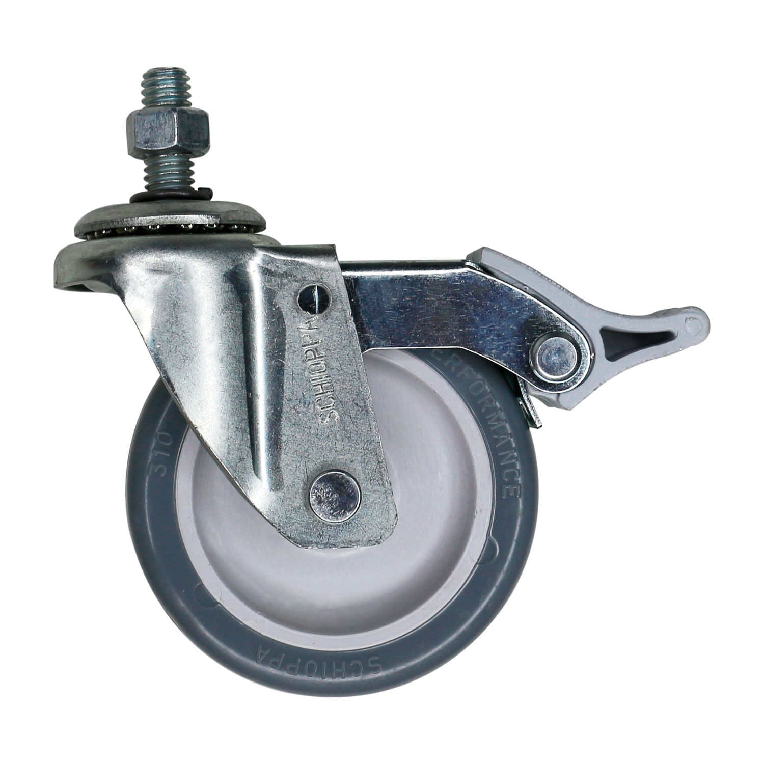 RODÍZIO GIRAT. C/ROSCA 3" CZ PVC C/FREIO - GLE310BP-FP