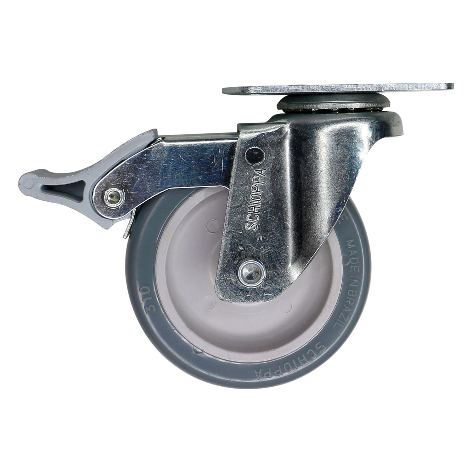 RODÍZIO GIRAT. C/BASE 3" CZ PVC C/FREIO - GL310BP-FP