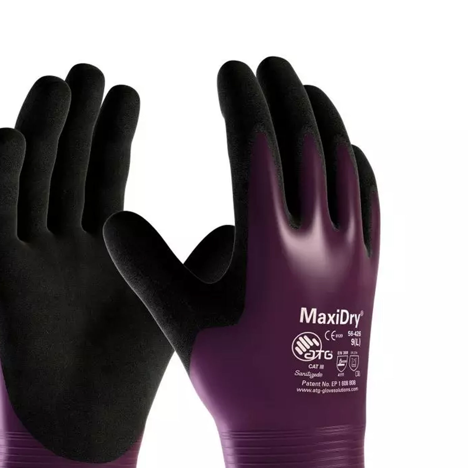 LUVA NITRILICA PRETA 9/G - MAXIDRY TOTAL CA 32640