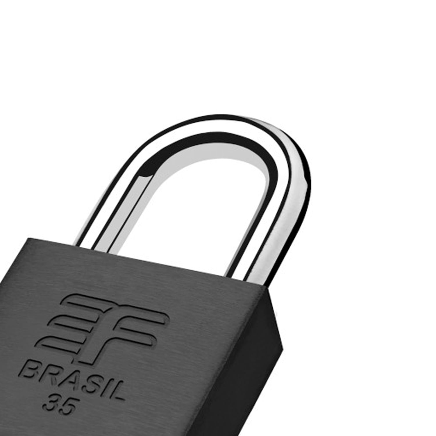 CADEADO LATONADO 35MM - PRETO FOSCO