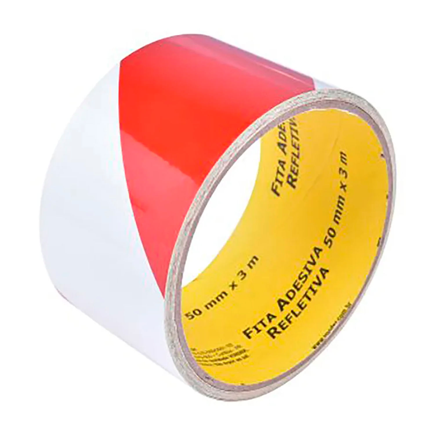 FITA REFLETIVA 50MM X 3M - VERMELHA E BRANCA