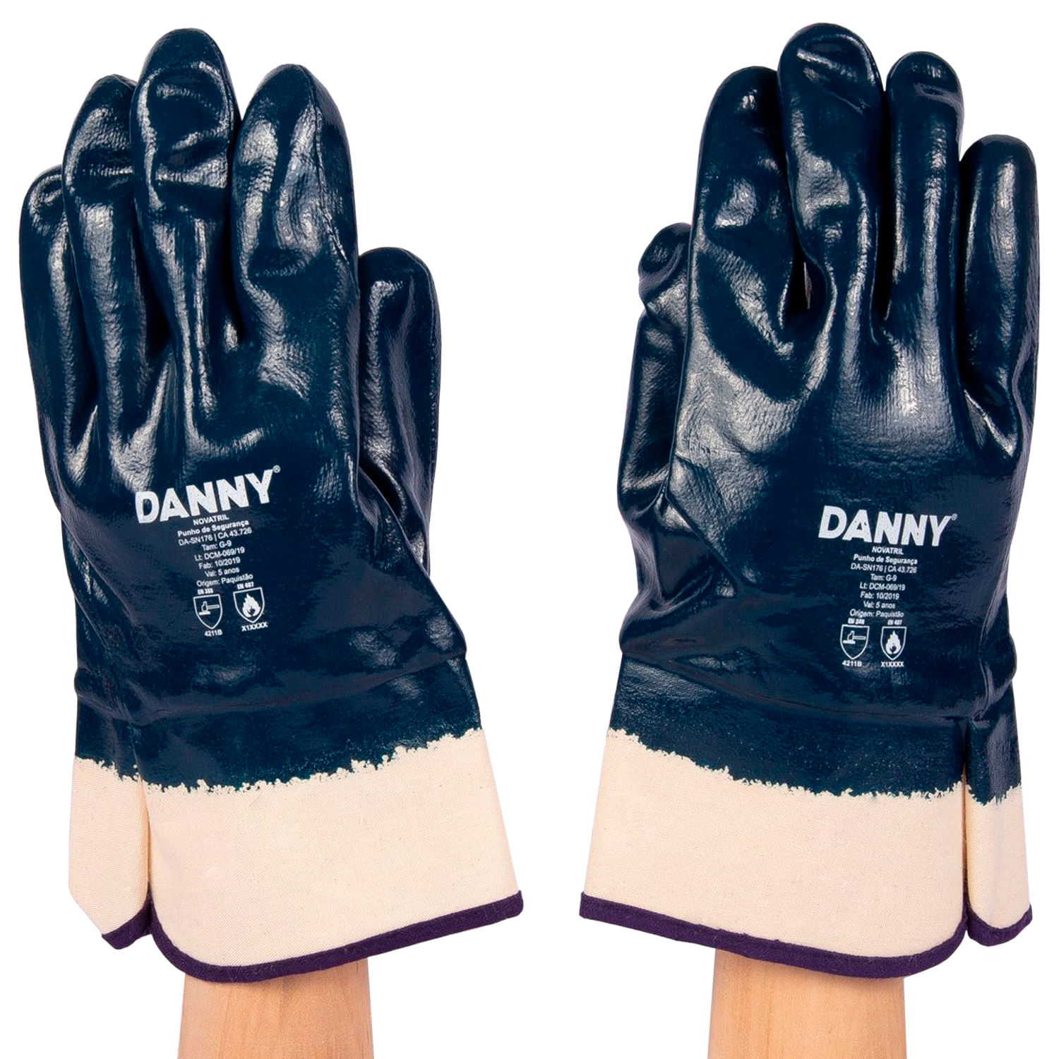 LUVA NITRILICA PUNHO LONA 9/G - NOVATRIL CA 43726