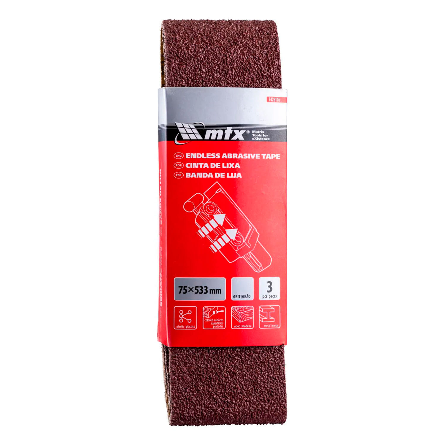 LIXA CINTA 75 X 533 GR 150 - KIT C/ 3 PÇS